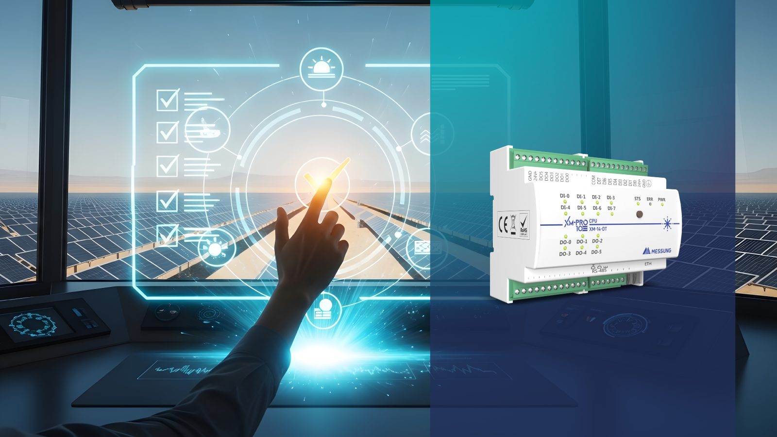 Smart Solar Monitoring & Control with XMPRO-10 PLC